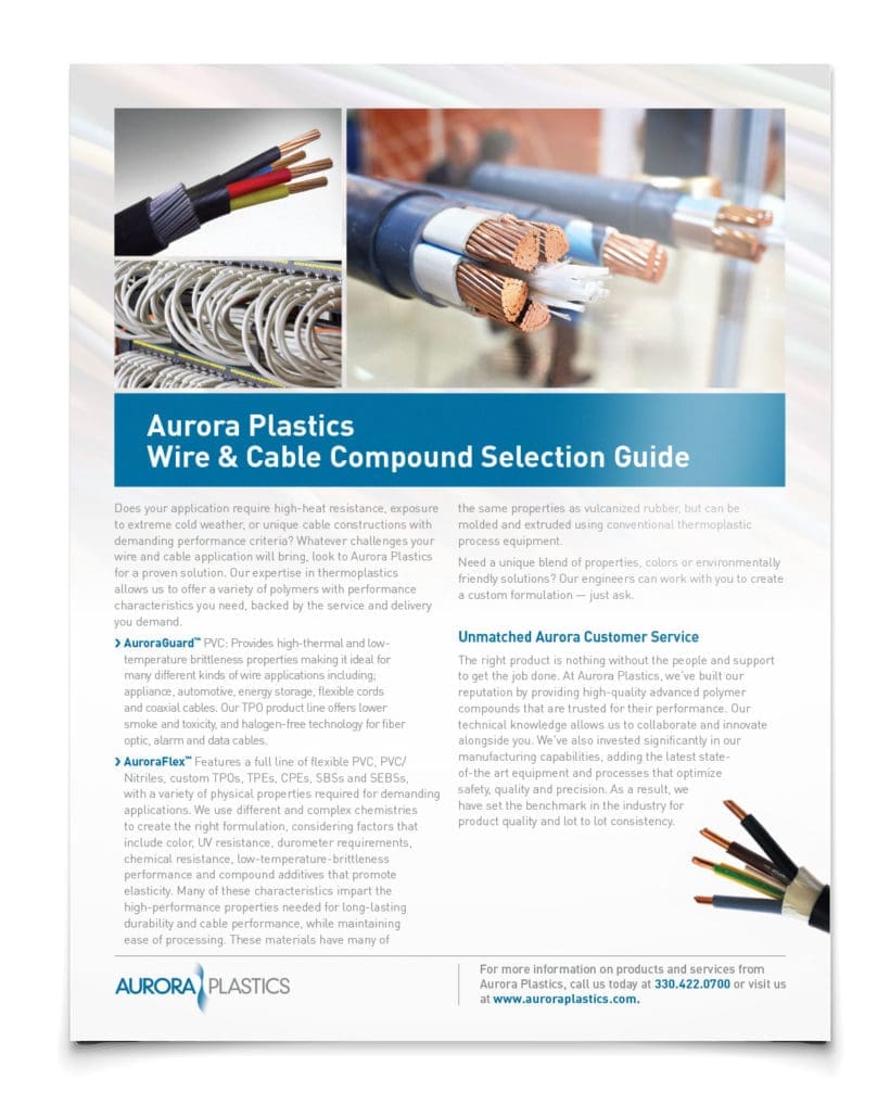 Flexible PVC & CPE Alloys for Wire & Cable | Aurora Material Solutions